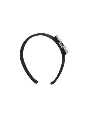 FERRAGAMO Braided Headband With Bow Detail - Black