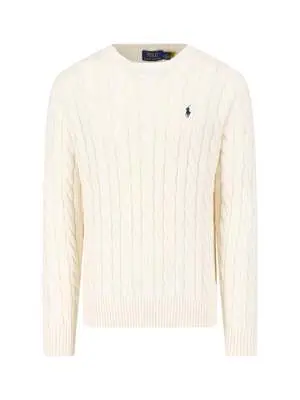 Polo Ralph Lauren Polo Ralph Lauren 100% Cotton Cable Knit Crewneck Sweater Cream