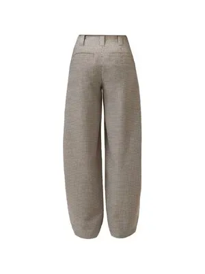 Closed Wool Blend Checked Wide Leg Trousers