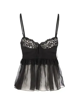 Chloé Silk Lingerie Top - Black