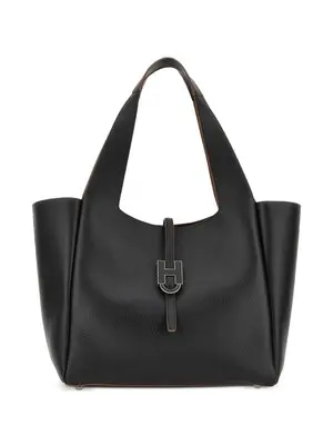 Hogan Trenc Leather Tote Bag - Black