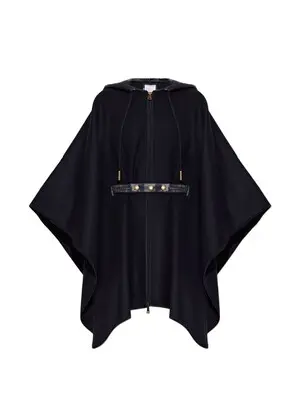 Moncler Wool Hooded Cape - Blue