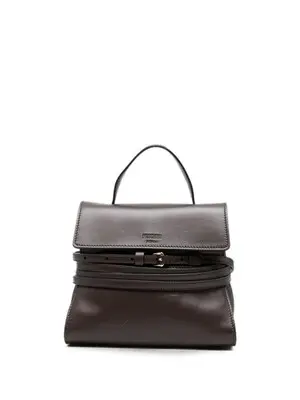 Moschino Tie Me Leather Handbag - Brown