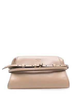 Moschino Tie Me Leather Clutch - Beige