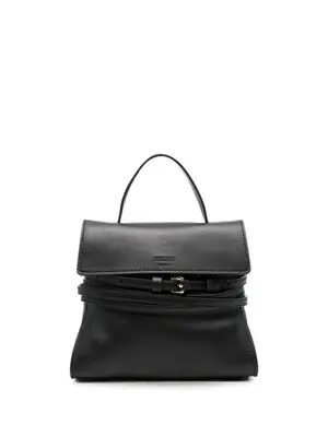 Moschino Tie Me Leather Handbag - Black