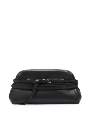 Moschino Tie Me Leather Clutch - Black