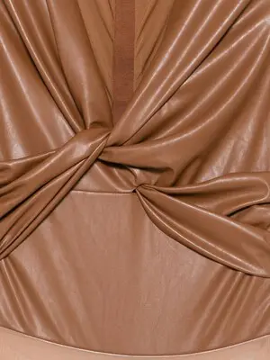 Elisabetta Franchi Twist-detail Long-sleeve Bodysuit - Brown