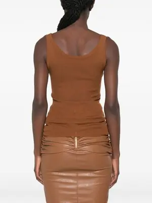 Elisabetta Franchi Ribbed Knit Tank Top - Brown