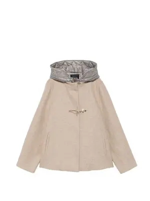 FAY Wool Hooded Cape - Beige