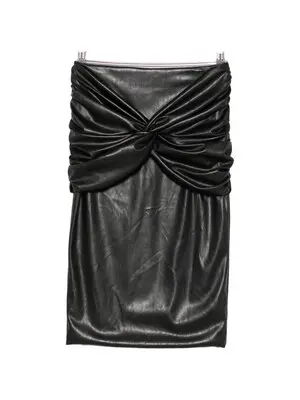 Elisabetta Franchi Faux Leather Midi Skirt - Black