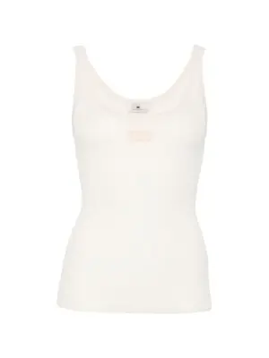 Elisabetta Franchi Ribbed Wool Tank Top - White