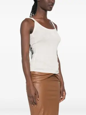 Elisabetta Franchi Ribbed Wool Tank Top - White