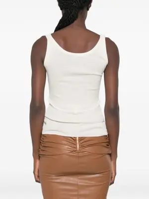Elisabetta Franchi Ribbed Wool Tank Top - White