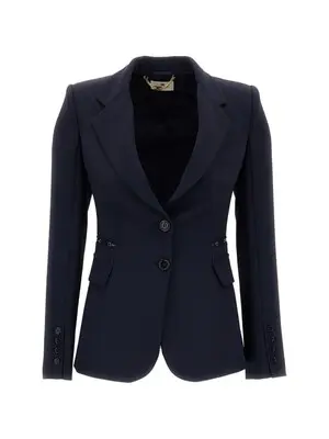 Elisabetta Franchi Single-breasted Blazer Jacket - Blue