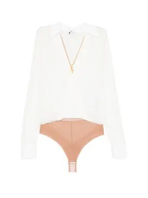 Elisabetta Franchi Chain-detail Wrap-front Bodysuit