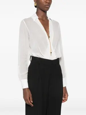 Elisabetta Franchi Chain-detail Wrap-front Bodysuit