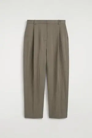 Cos Fluid Pleated Straight-leg Pants - Beige