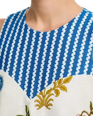 Elie Tahari Eleanor Linen Dress With Floral Print