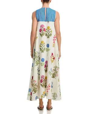 Elie Tahari Eleanor Linen Dress With Floral Print