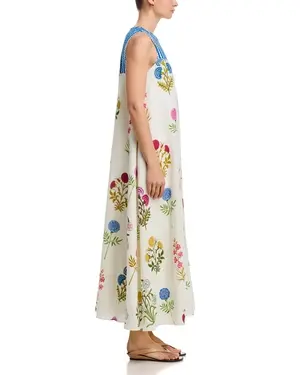 Elie Tahari Eleanor Linen Dress With Floral Print