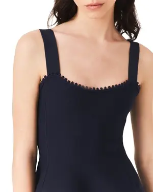 Maje Crochet Panel Skater Mini Dress
