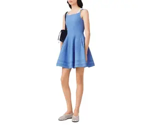 Maje Square Neck Skater Mini Dress