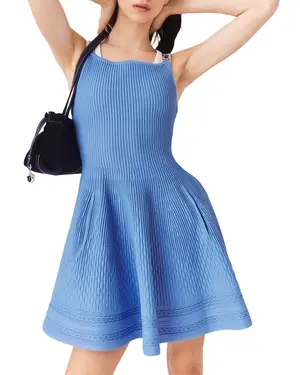 Maje Square Neck Skater Mini Dress