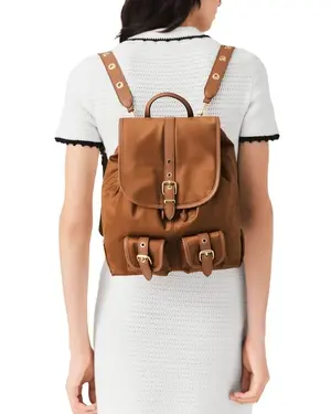 Maje Miss M Nylon & Leather Backpack