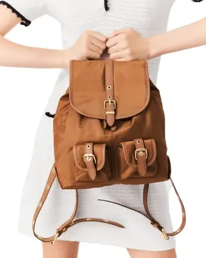 Maje Miss M Nylon & Leather Backpack