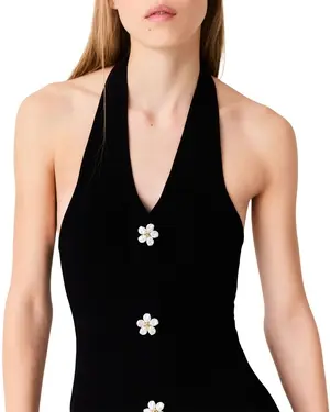 Maje Floral Jewel Midi Dress
