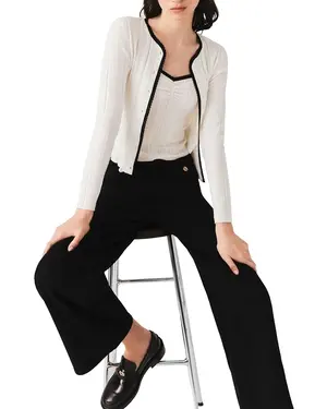 Maje Pointelle Knit Cardigan