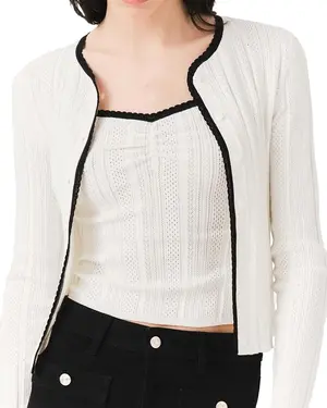 Maje Pointelle Knit Cardigan