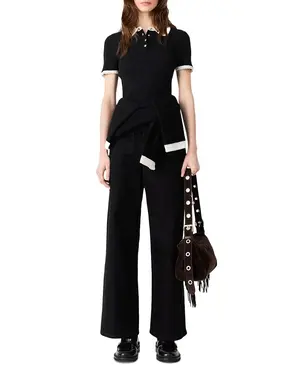 Maje Short Sleeve Polo Shirt