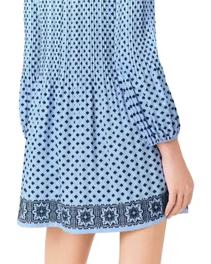 Maje Patterned Pleated Mini Dress