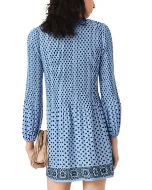 Maje Patterned Pleated Mini Dress