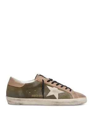 GOLDEN GOOSE Super Star Suede Sneakers - Olive Green