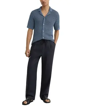 REISS Barges Relaxed Fit Trousers - Navy