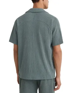 REISS Knox Textured Raglan Shirt - Dark Sage