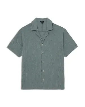 REISS Knox Textured Raglan Shirt - Dark Sage