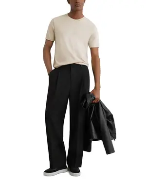 REISS Fine Rib Crewneck T-shirt