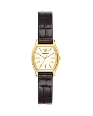 Tory Burch Small Eleanor Curve Watch, 23mm X 31mm - Cream/brown
