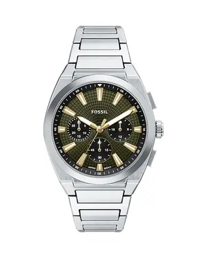 Fossil Everett Chronograph, 44mm - Green/silver