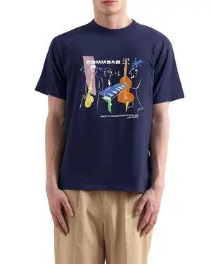 EDMMOND STUDIOS Cassette Print T-shirt - Plain Navy