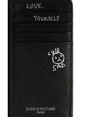 Zadig&Voltaire Arty Tag Grained Leather Card Case