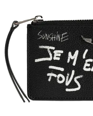 Zadig&Voltaire Arty Tag Grained Leather Card Case