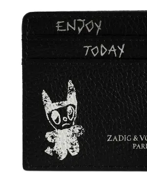 Zadig&Voltaire Arty Tag Grained Leather Card Case