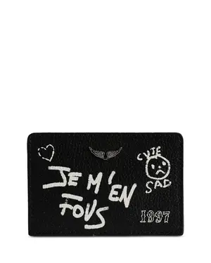 Zadig&Voltaire Arty Tag Grained Leather Card Case