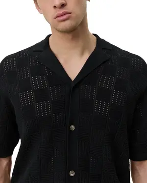 LES DEUX Squared Knitted Short Sleeve Shirt