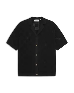 LES DEUX Squared Knitted Short Sleeve Shirt