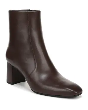 Vince Tegan Block Heel Ankle Boots - Ganache Leather